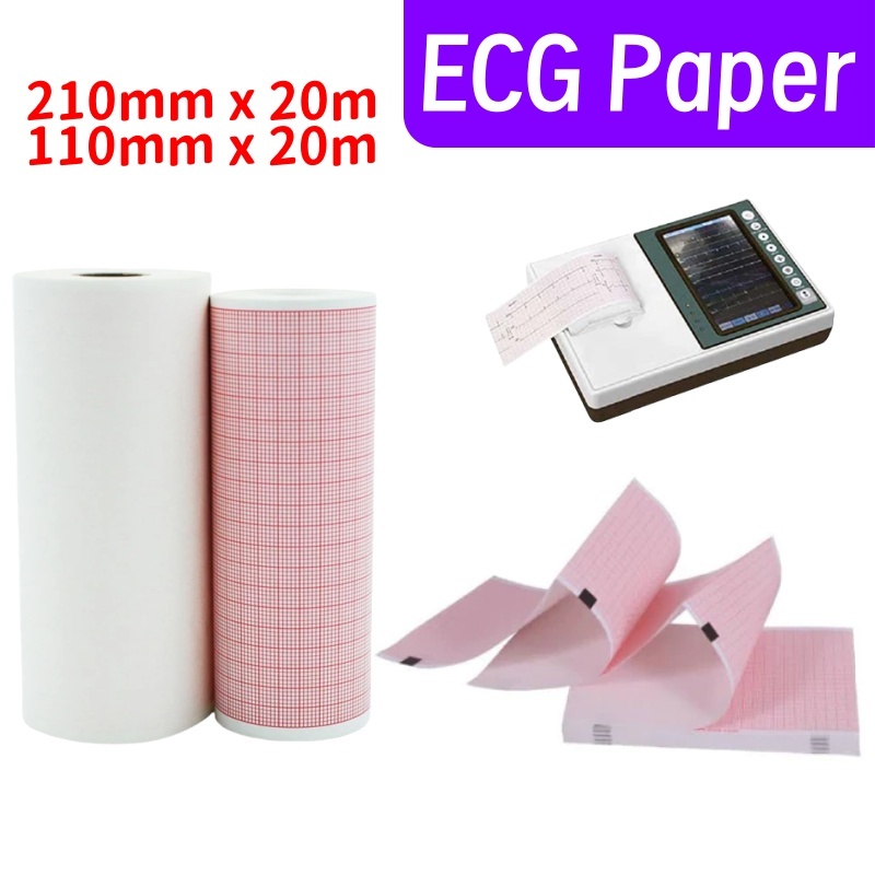 210mm x 20m ECG Paper/Red Grid Thermal Recording Paper Roll/For ECG ...