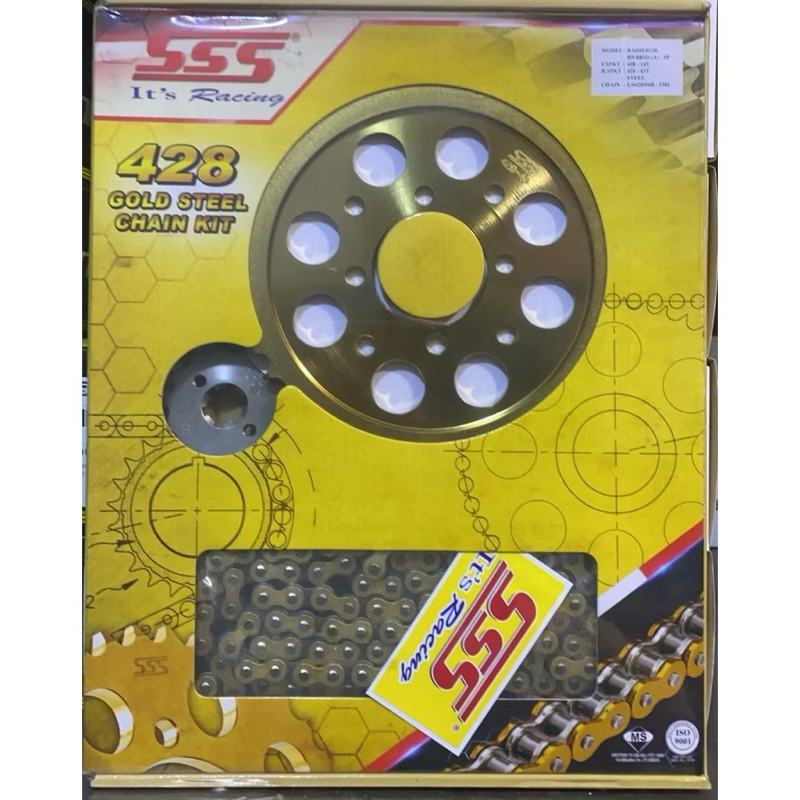 SSS SPROCKET CHAIN SET SNIPER150 RAIDER150 CARB/FI 428H 14T -43 14T-44 ...