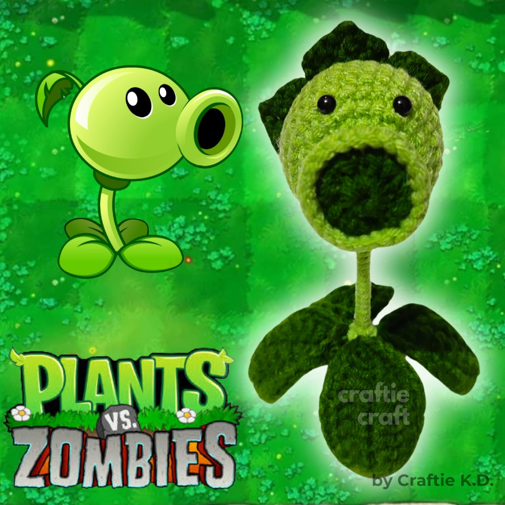Peashooter Plants vs Zombies Crochet Toy Gift Christmas present Plants ...