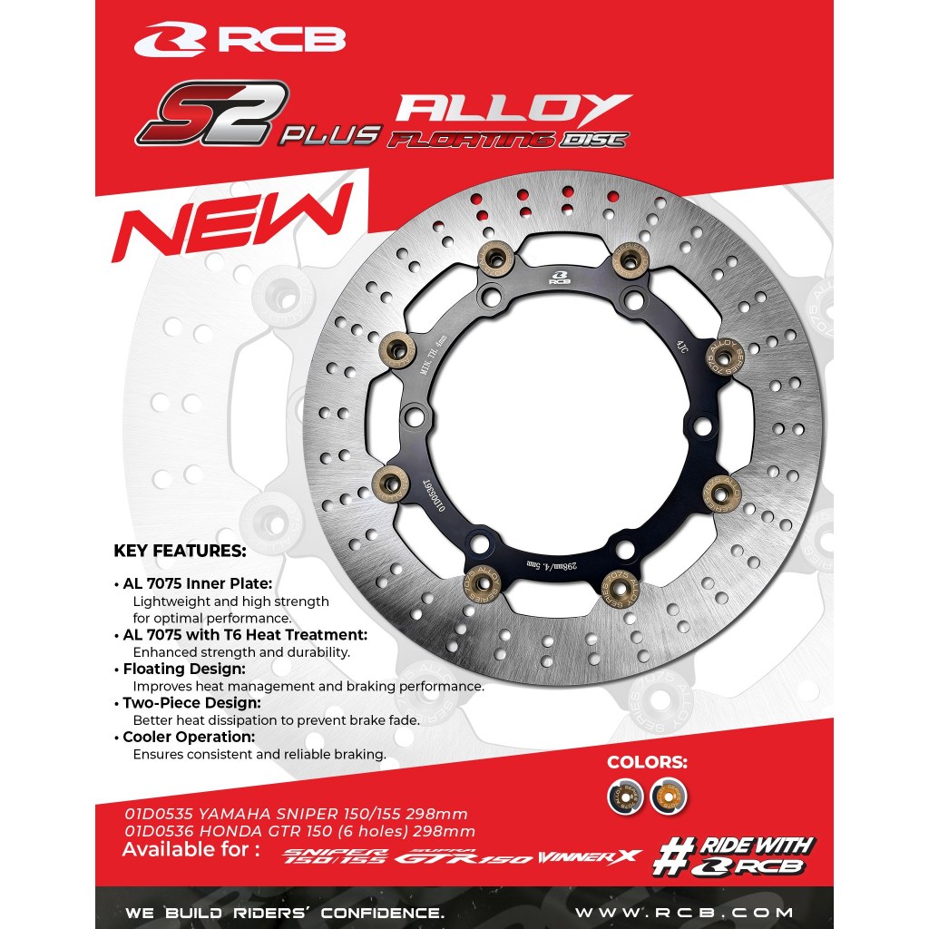 RCB S2+ Series Floating Alloy Big Disc HONDA SUPRA GTR 150 / WINNER X ...
