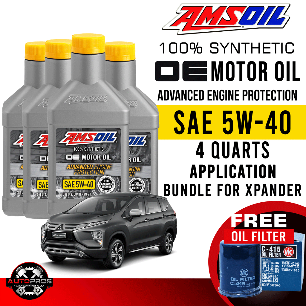AMSOIL OE 100% Synthetic Motor Oil Gasoline Engine 5W-40 4 Quarts ...