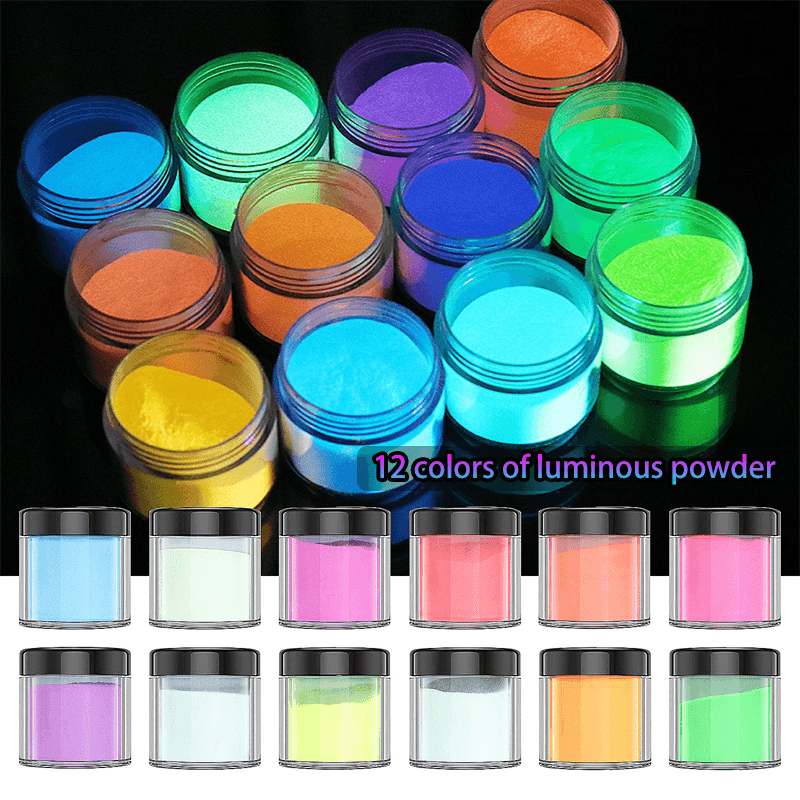 12 colors luminous powder water-based resin glue DIY long-lasting ...