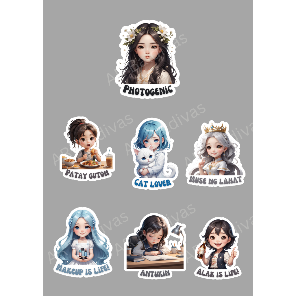 Pretty Girl Stickers Premium Vinyl Waterproof Stickers | Shopee Philippines