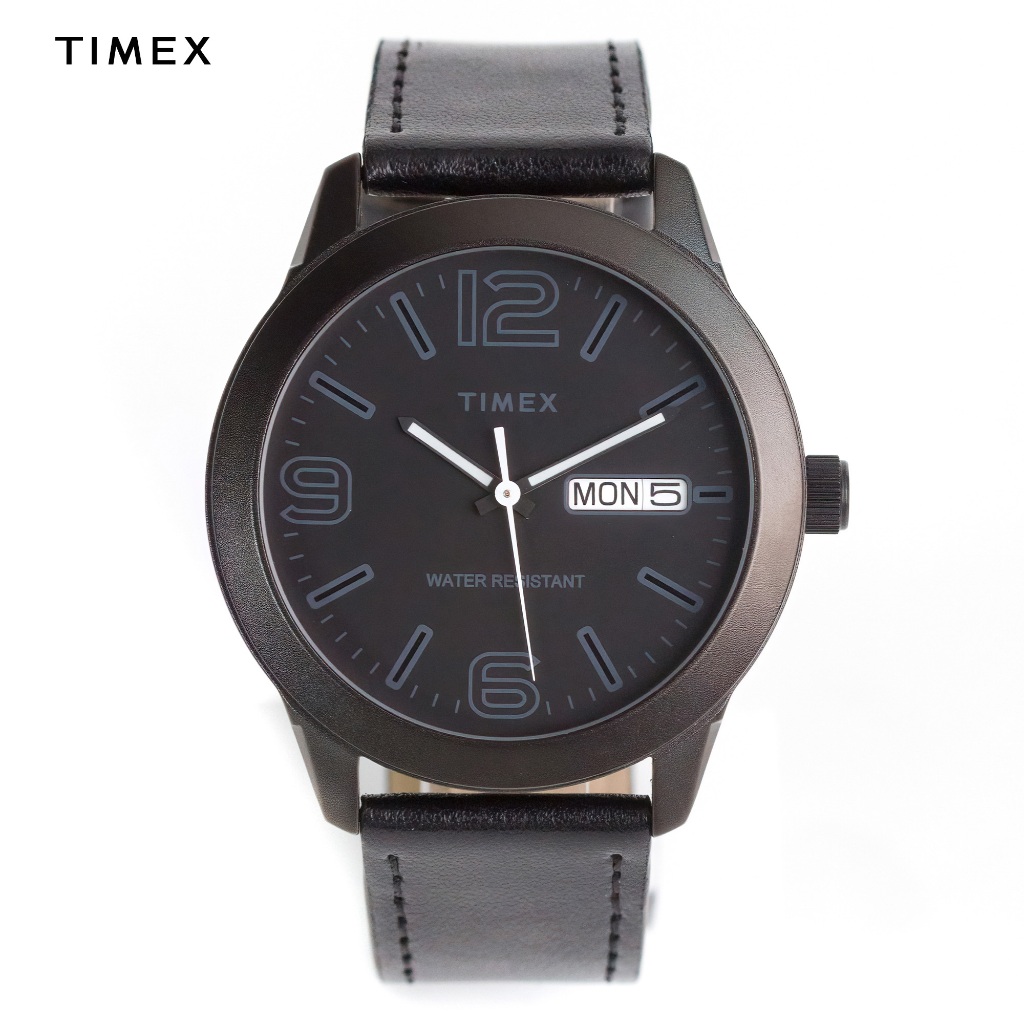Timex Preston Black Leather Analog Quartz Watch For Men TW00NTD75E ...