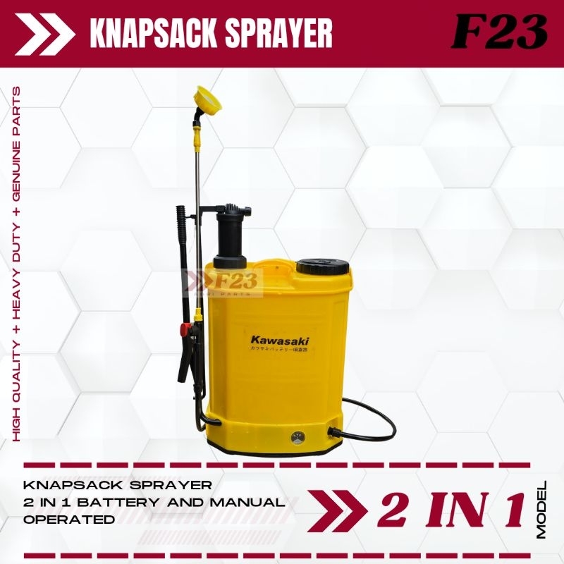 Kawasaki Knapsack Sprayer 16 Liters 2 in 1 Battery Operated and Manual ...