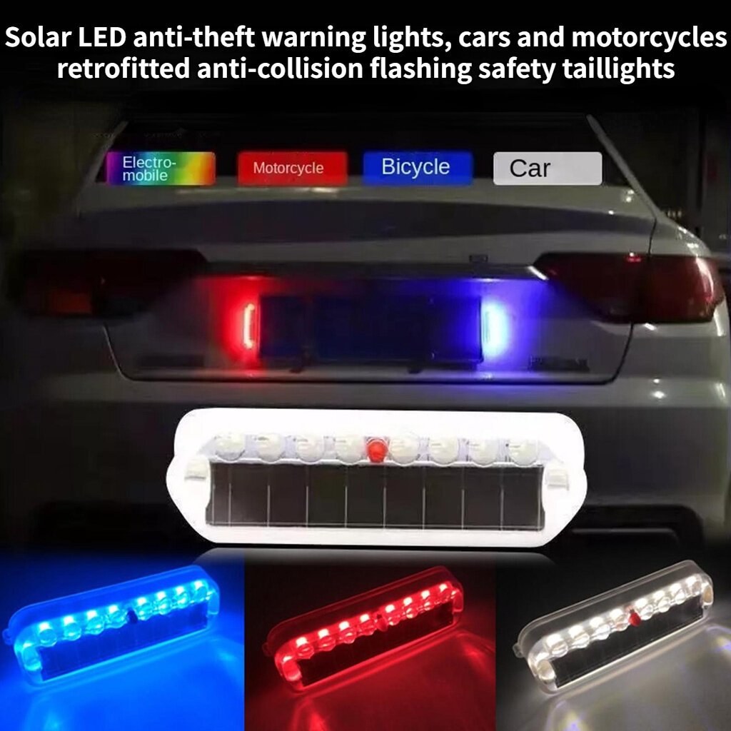 Solar LED anti-theft warning lights, cars and motorcycles retrofitted ...