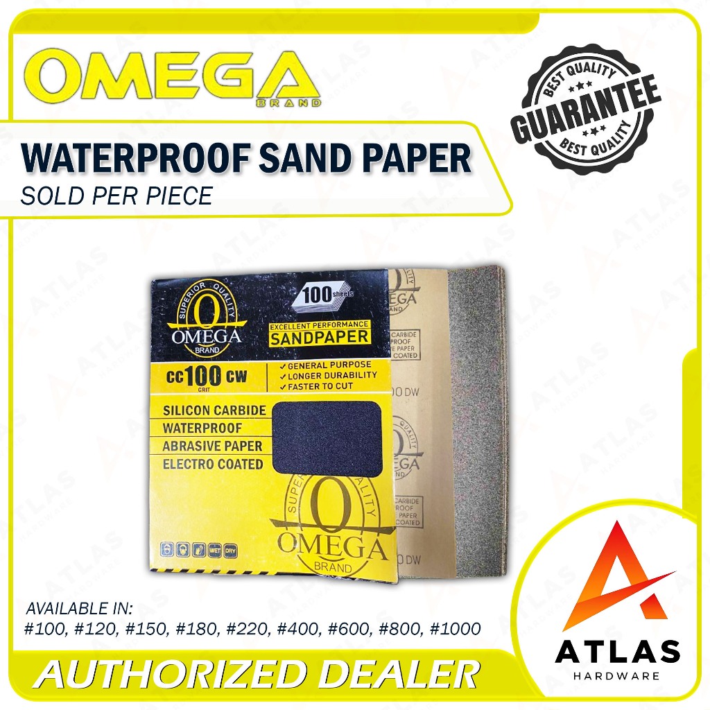 OMEGA Waterproof Sand Paper Sandpaper (Per Piece) Original | Shopee ...