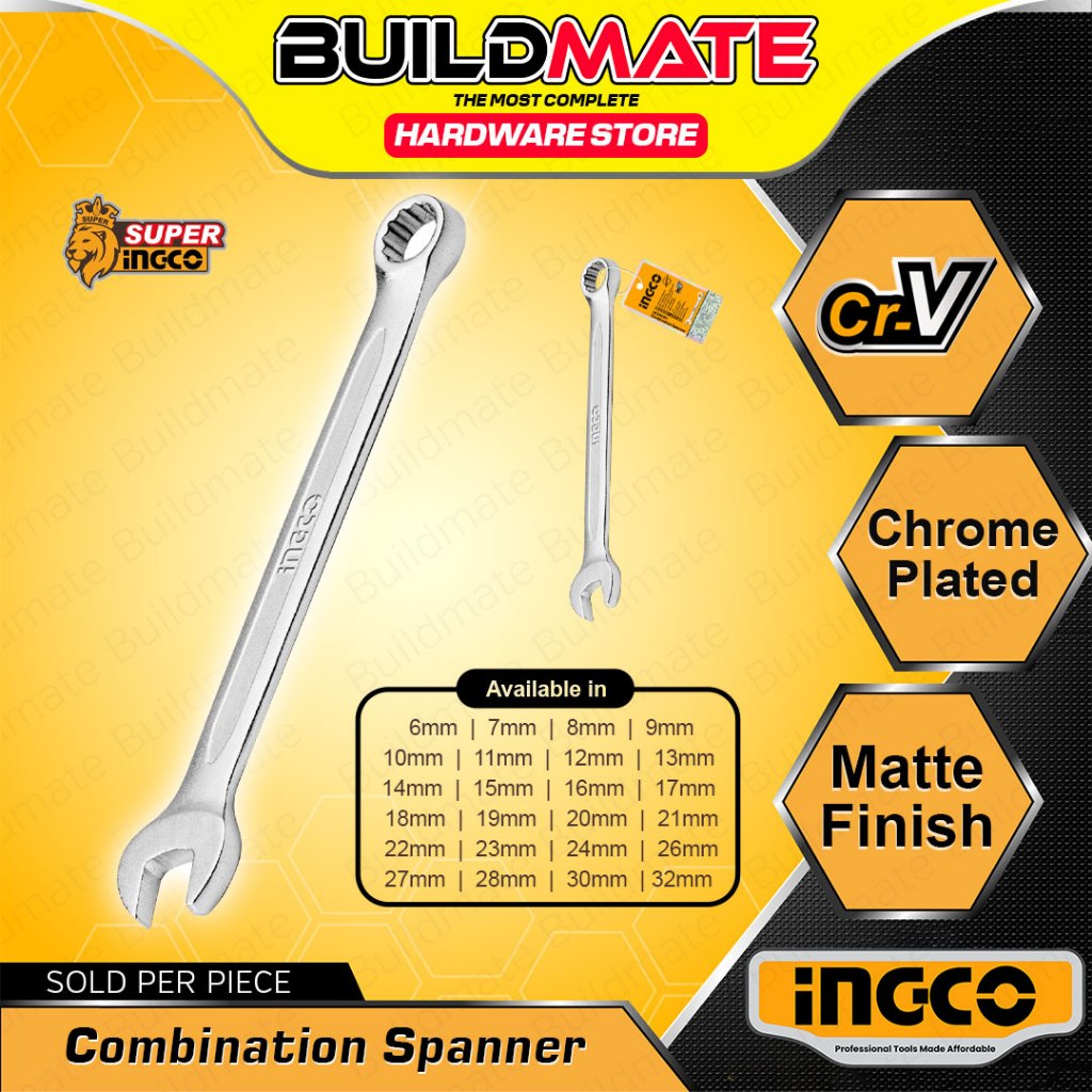 Buildmate x INGCO Combination Spanner Wrench 17MM - 32MM Matte Finish Open End Wrench Hand Tool ...