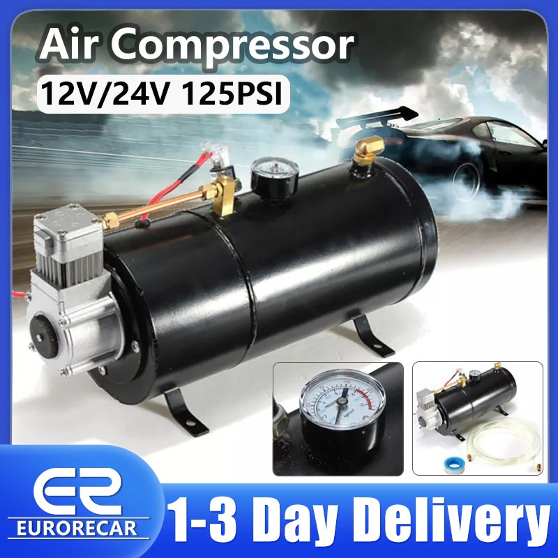 Universal 120PSI 12V 24V Super Loud Electric Air Horn Jet Compressor ...