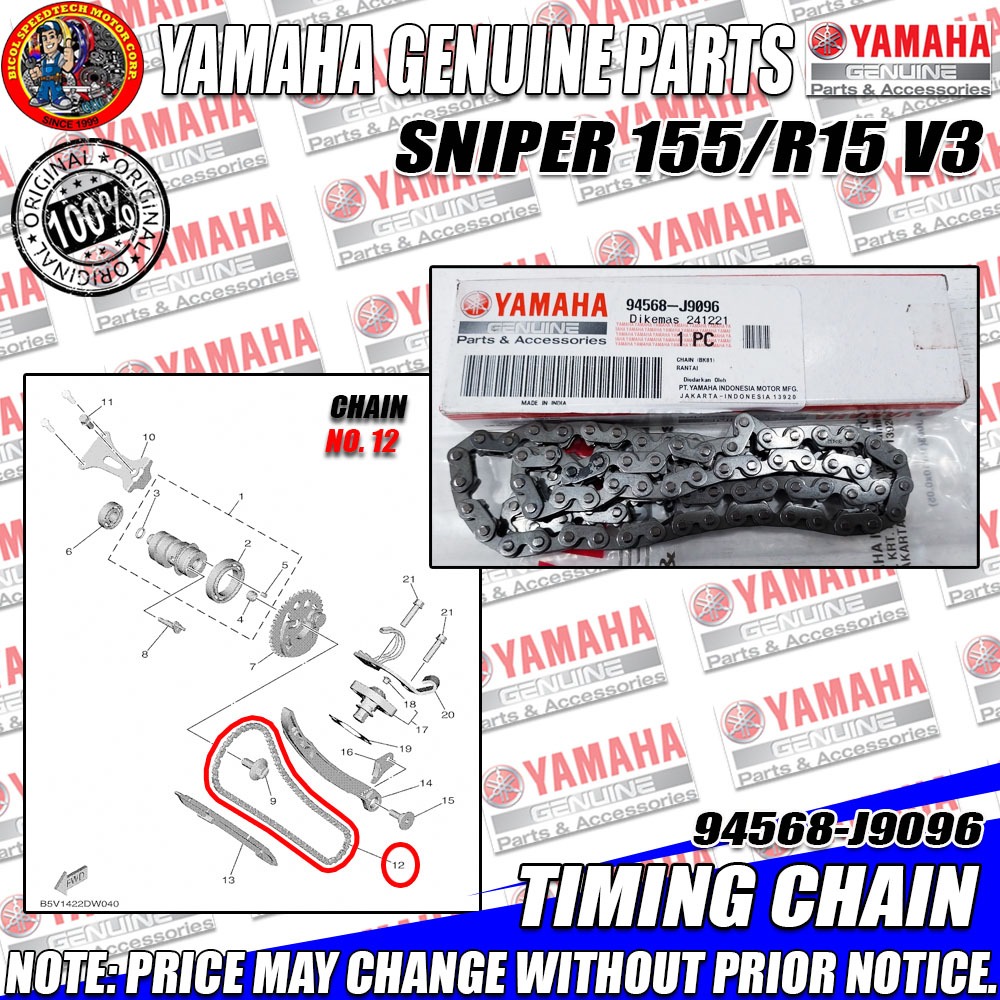 SNIPER 155/R15 V3 TIMING CHAIN (YGP) (GENUINE: 94568-J9096) | Shopee ...