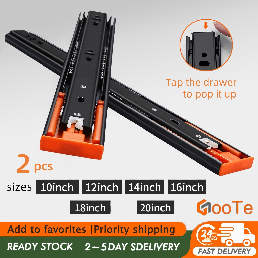【2 Pcs】Drawer Guide Anti-Pinch Hand Drawer Slider Hydraulically ...