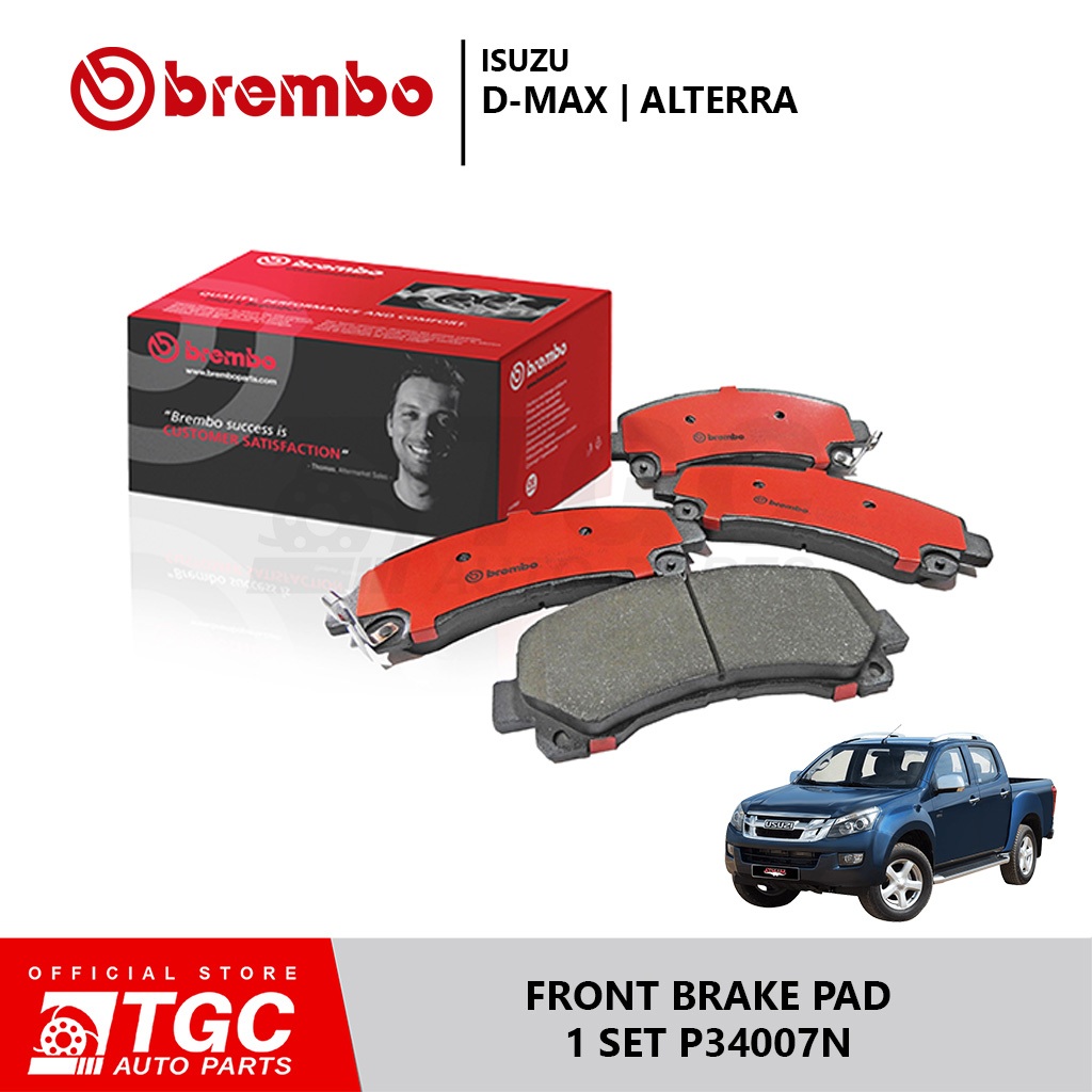 Brembo Front Brake Pad Isuzu Dmax / D-Max Alterra 2007 - 2021 P34007N 1 SET | Shopee Philippines