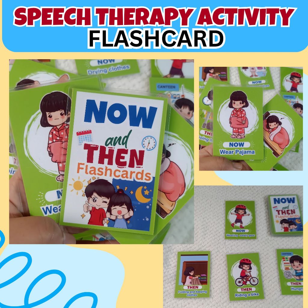 Now and Then Flashcards Speech Therapy and Early Learners Teaching Aid ...