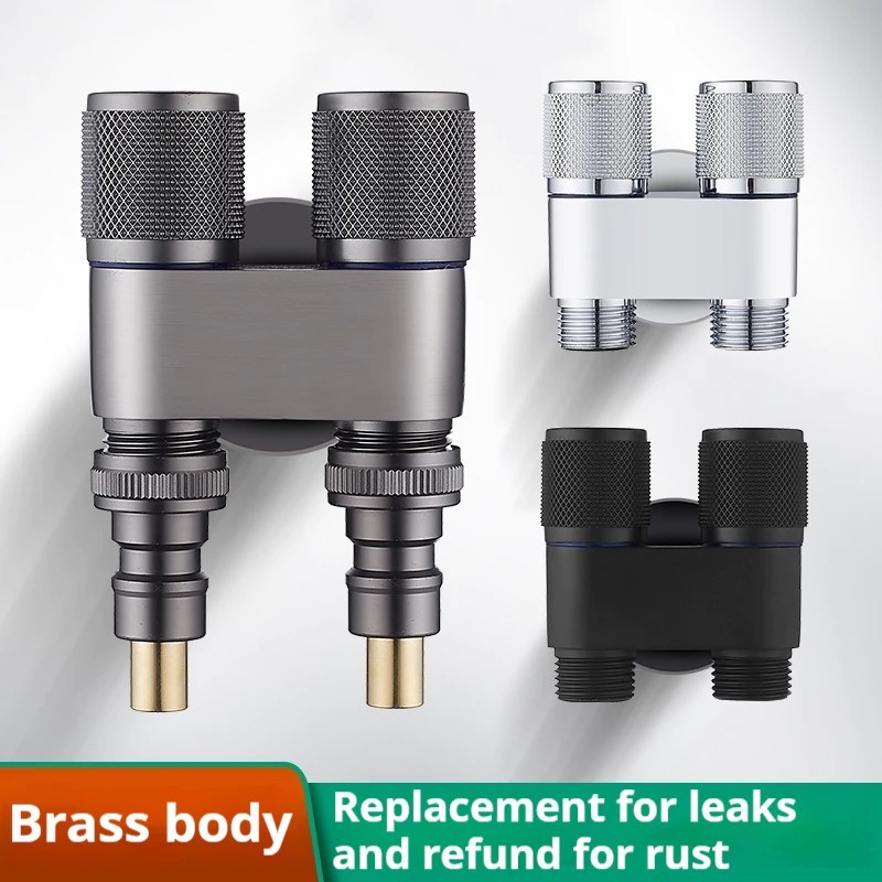 1/2'' Two-way Faucet Angle Valve Independent Control of 3-ways Brass ...