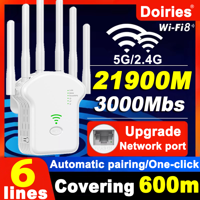 21900Mbps 100% Wifi Repeater Fast Speed WiFi Range Extender 5G High ...