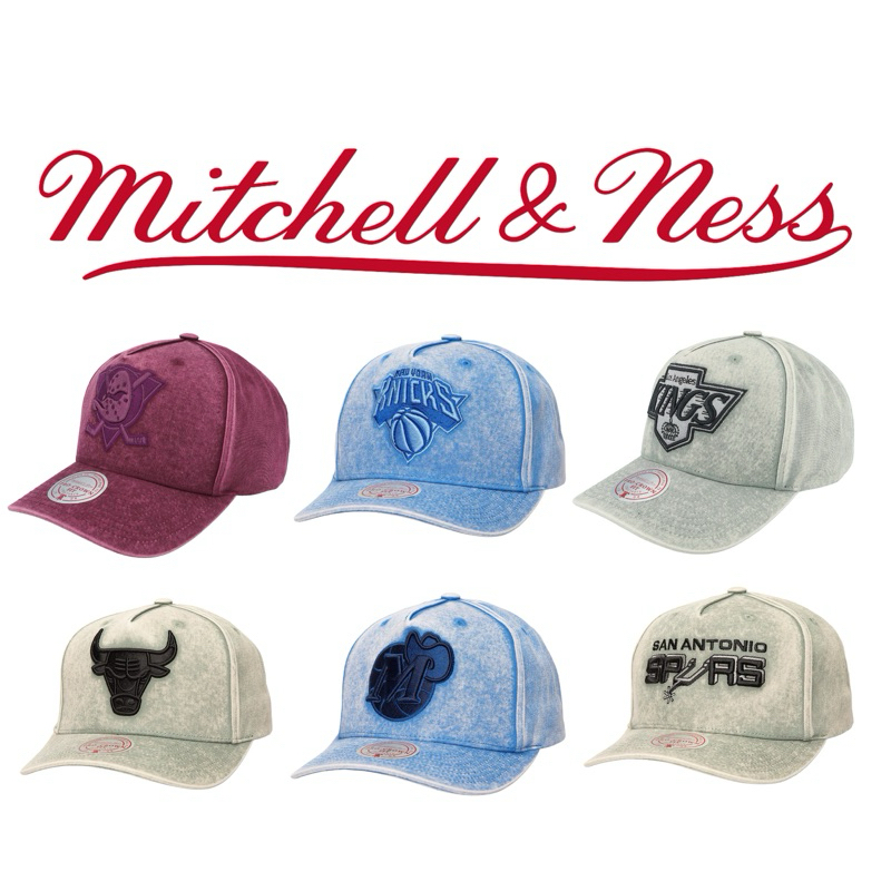 Mitchell & Ness Pro Crown Fit Washed Out Tonal Logo Snapback Hat ...