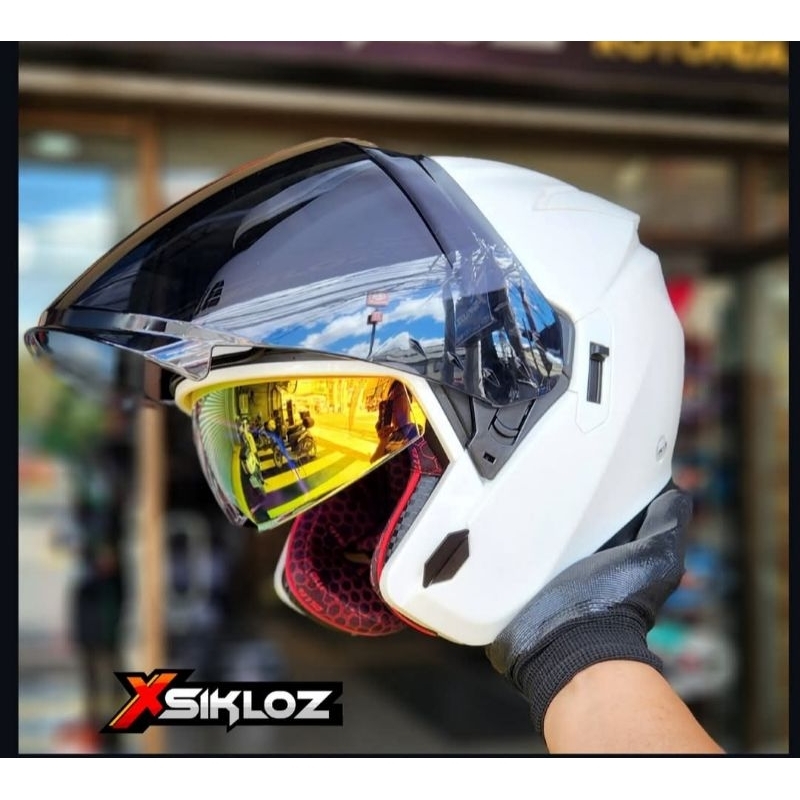 GILLE Visage half face helmet dual visor. | Shopee Philippines