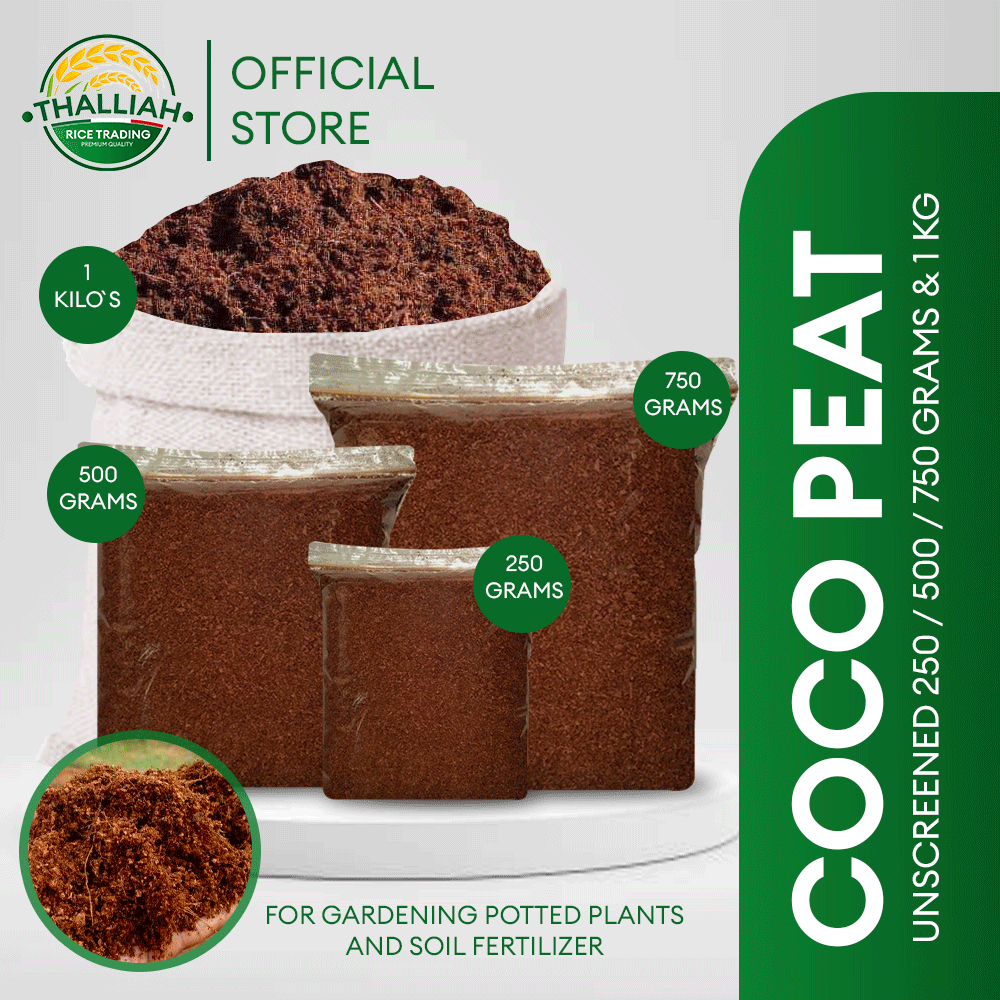 Thalliah Coco peat Unscreened, 250g - 1kg Cocopeat Soil Gardening ...