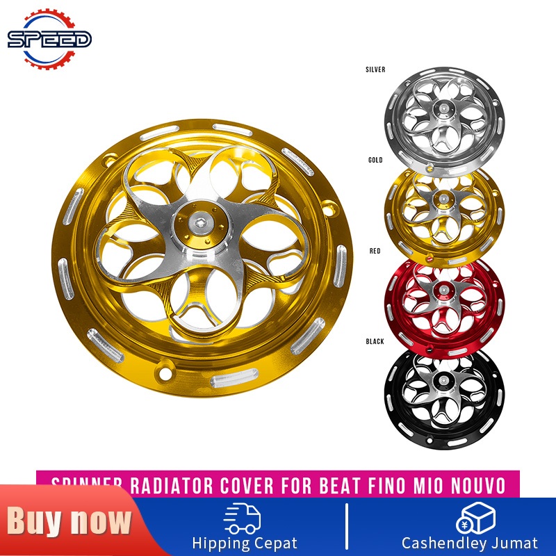 Arm CNC Radiator Fan Cover 2-Color Spinner Design For Vespe Mio COD ...