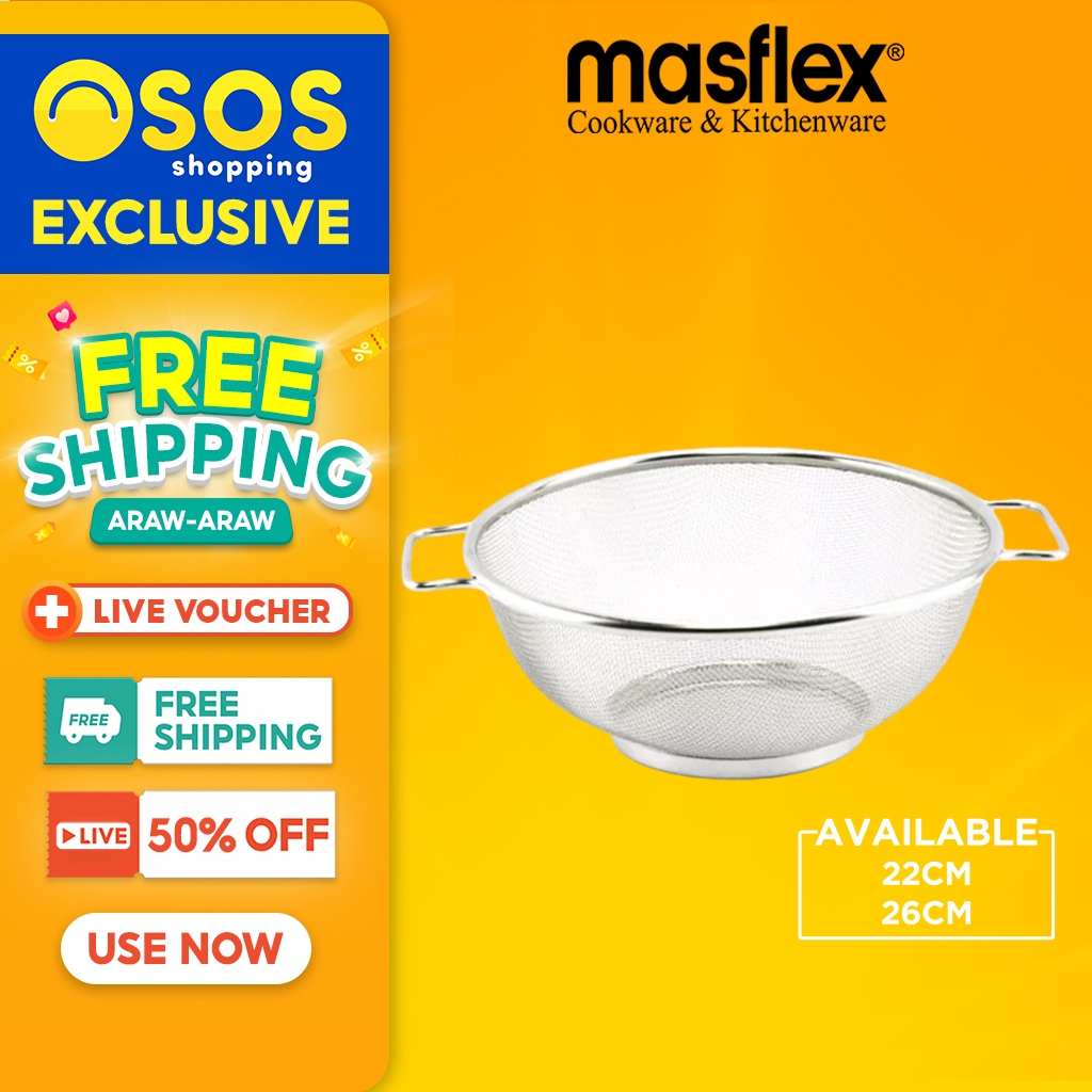 MASFLEX 22cm & 26cm Stainless Steel Mesh Strainer/Mesh Basket HZ-12 ...