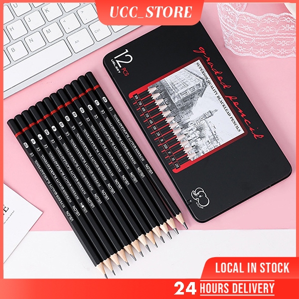 2H-8B Drawing Sketch Graphic Pencil Set 12 pcs/box Professional ...