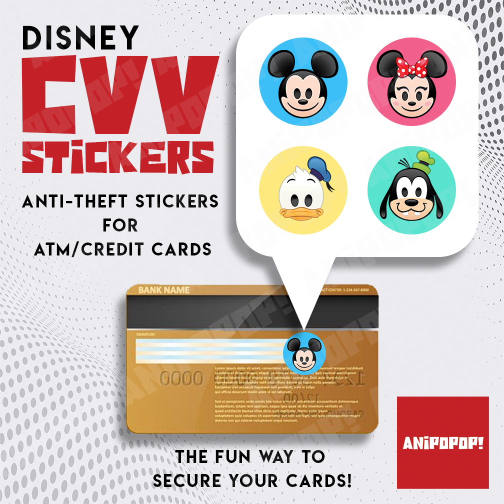 CVV Sticker Anti-Theft Disney Designs for ATM / DEBIT CARD / CREDIT ...