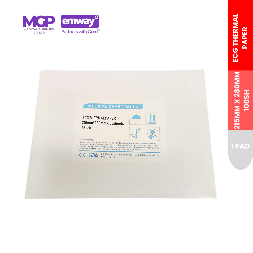 215mm x 280mm x 100sh / 300sh - Emway ECG Paper - Z Fold EDAN Marquette ...
