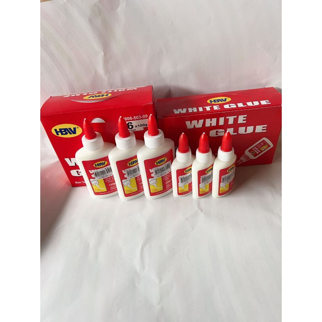 HBW White Glue 40Grams/ 100Grams Bottles Small&Big Per Pcs | Shopee ...