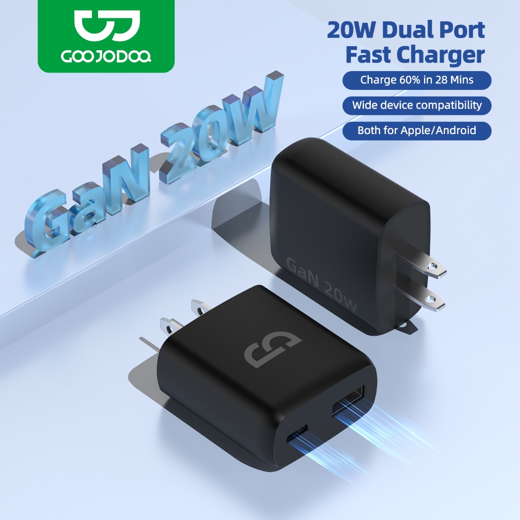 GOOJODOQ PD Charger 20W for Android Phone Type C Fast Charger QC 3.0 ...