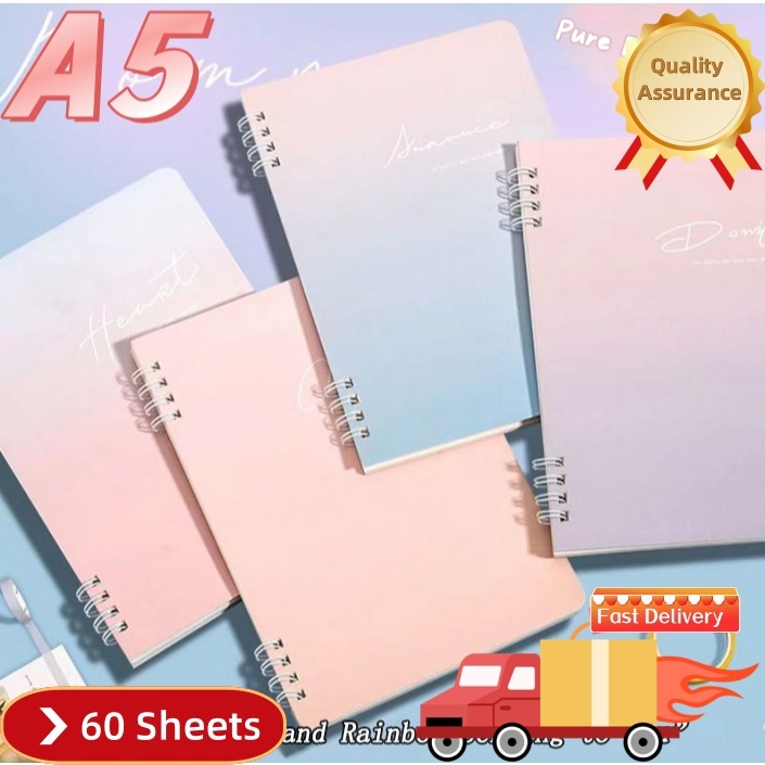 1PCS A5 Spiral Notebook 60 Sheets Coil Notebook Spring Notebook (Random ...
