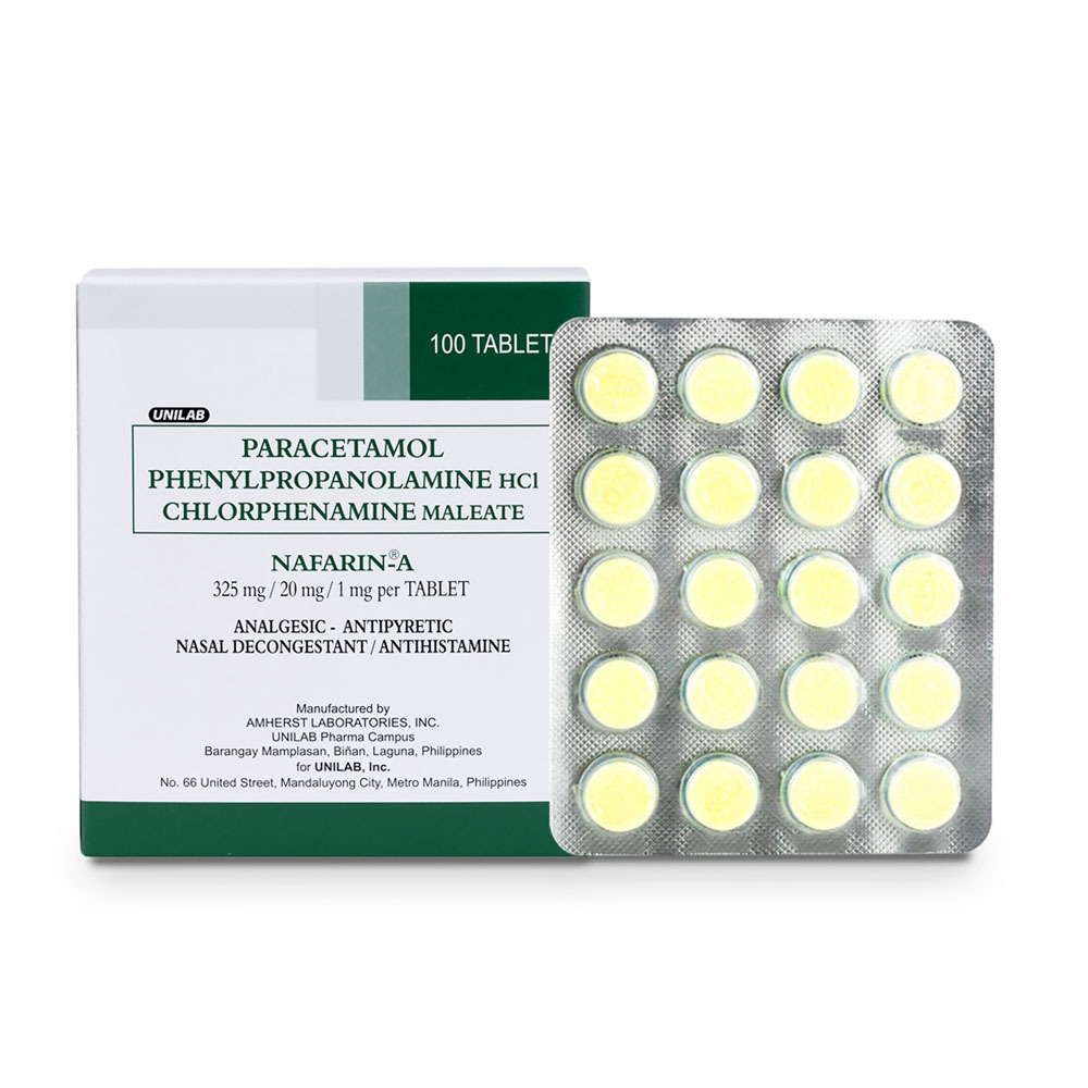 Nafarin-A Phenylpropanolamine HCl Chlorphenamine Maleate Paracetamol ...