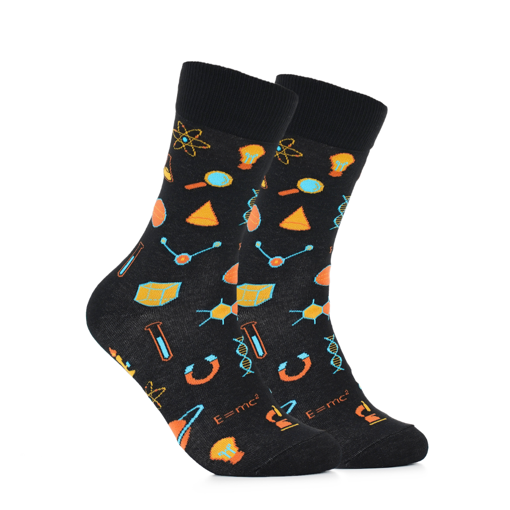Iconic Socks Science Chem Pattern Crew Length Mens Formal Socks ...
