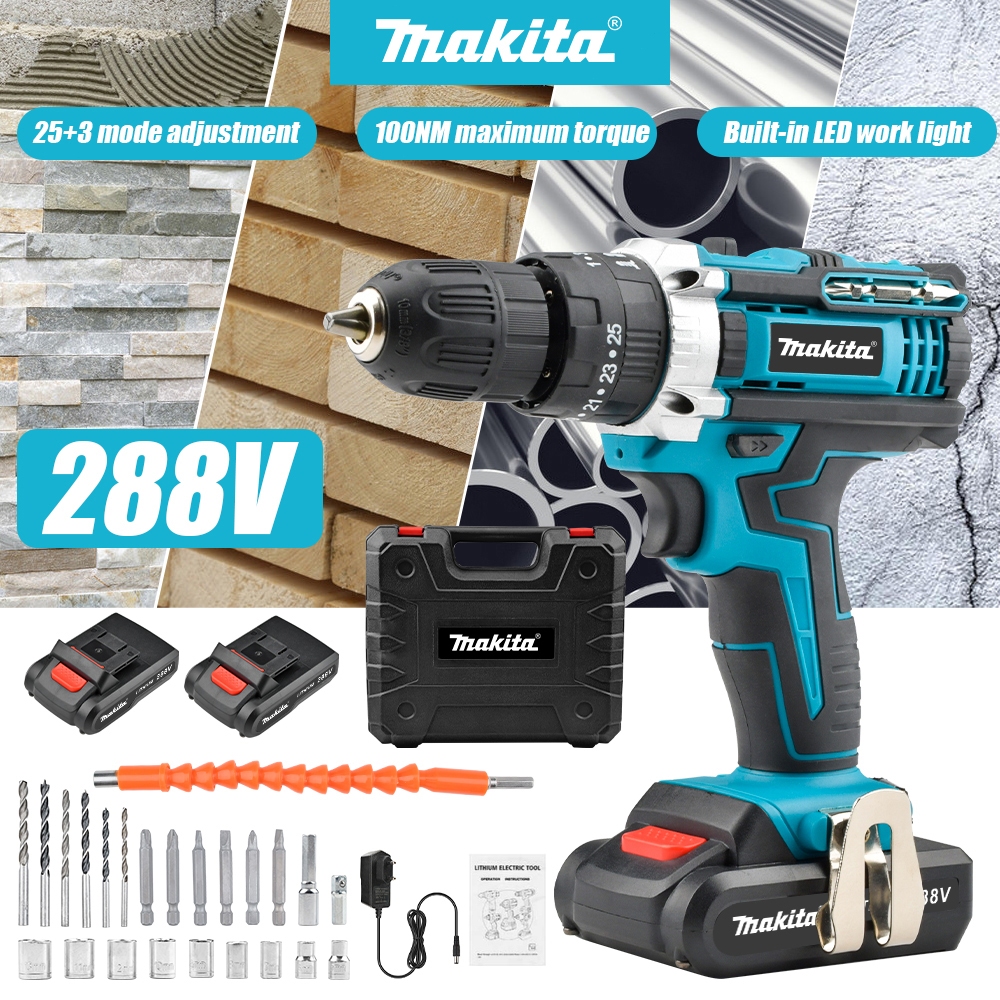 Makita 288V drill set power tool heavy duty Cordless Drill Electric ...