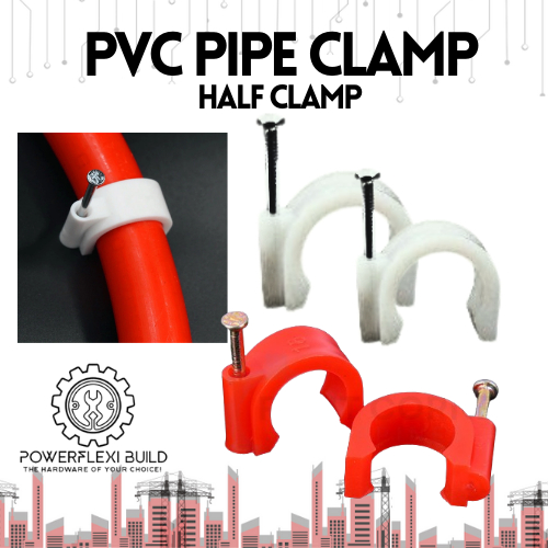 1PC/25PC/50PC PVC PIPE CLAMPS CABLE CLIPS WITH NAILS IN SIZES 20MM/25MM ...