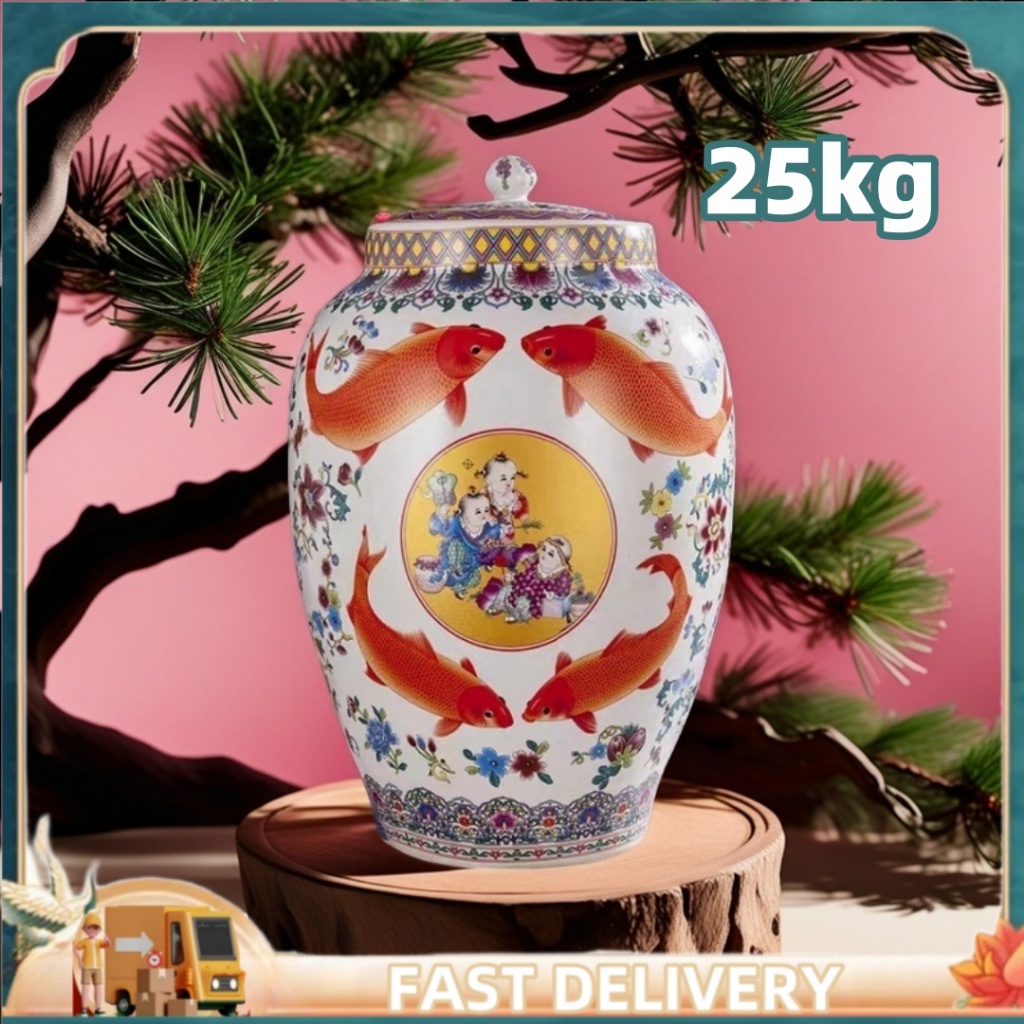 Rice storage container 25 kg/klios rice urn ceramic rice dispenser ...