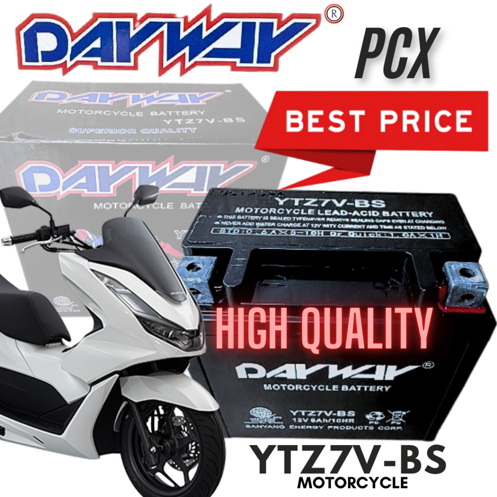 MOTORCYCLE BATTERY FOR PCX DAYWAY HIGH QUALITY HIGH POWER BATTERY YTZ7V ...