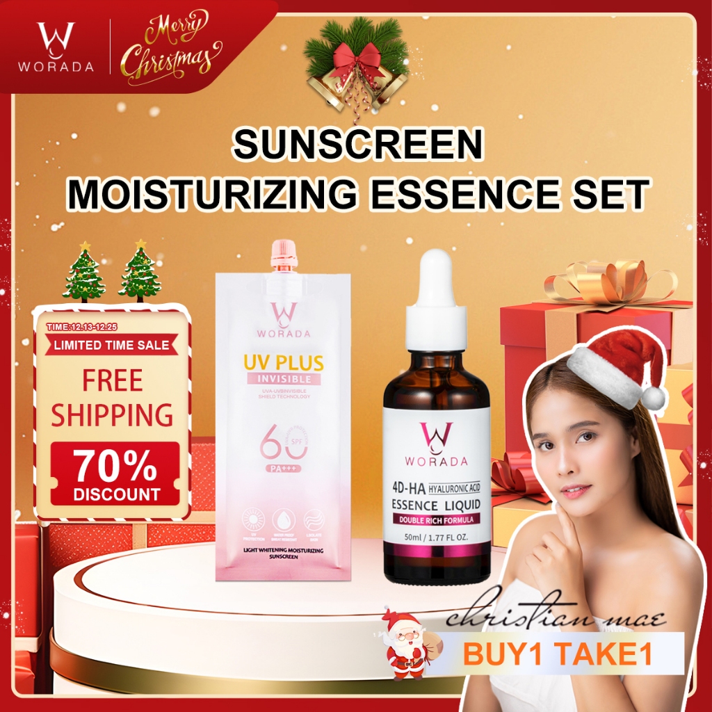 WORADA SPF60 whitening sunscreen and hyaluronic acid essence set ...