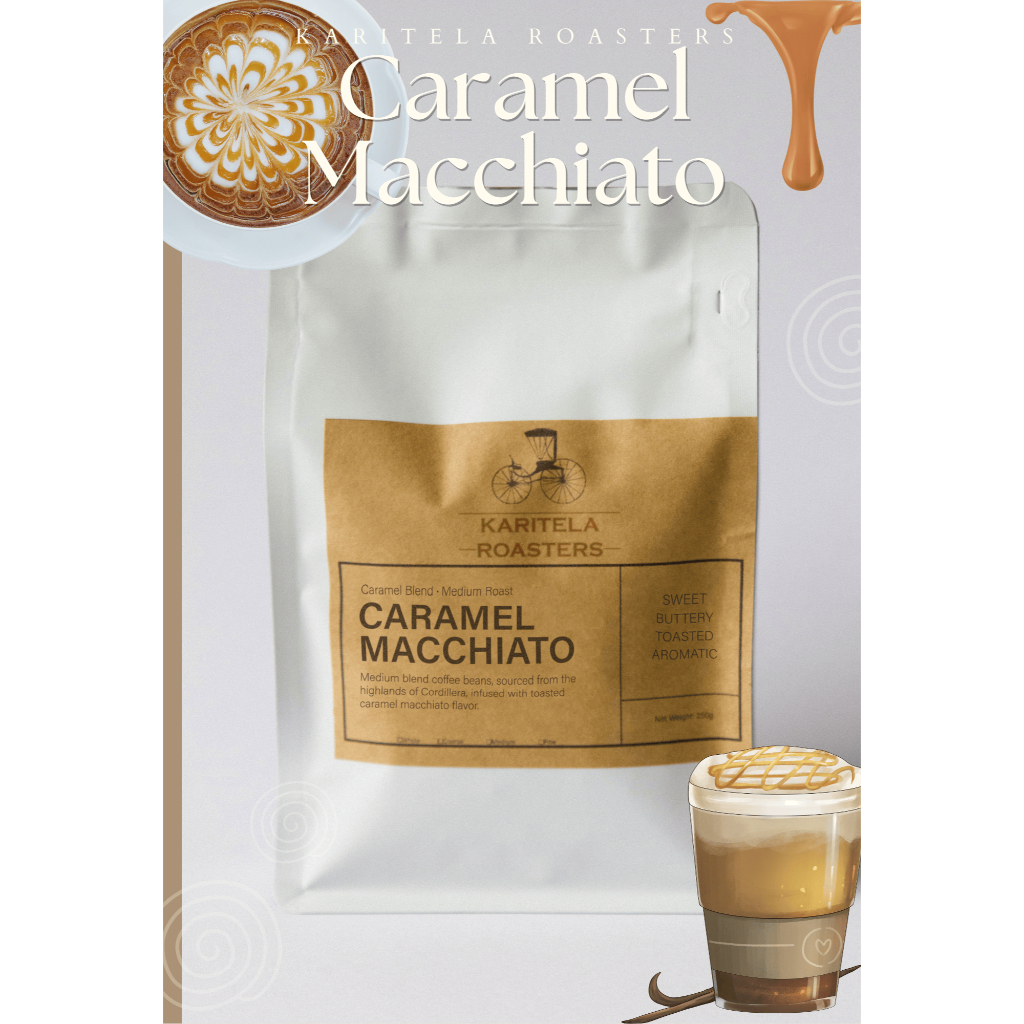 Caramel Macchiato - Premium Blended Coffee (Whole Beans / Ground Beans ...