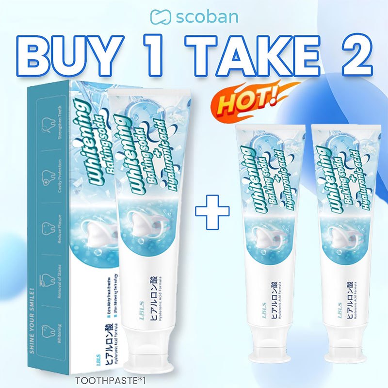 Scoban Teeth Whitening Toothpaste Hyaluronic Acid Dual-Effect Teeth ...