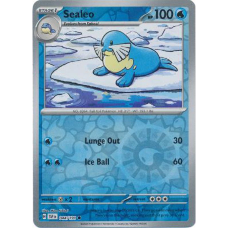 Pokemon Card, Sealeo 044/191, Common Reverse Holo. (ENGLISH TYPE ...