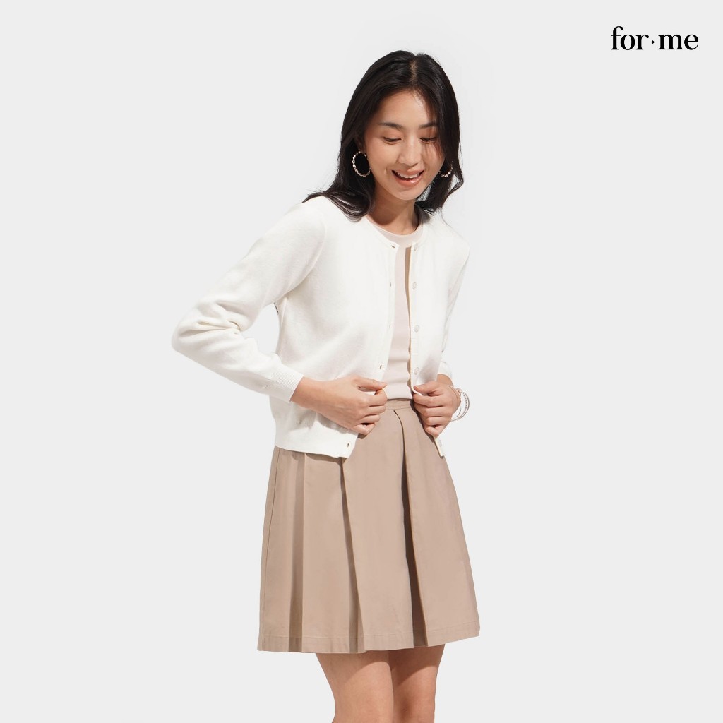ForMe Flat Knit Cardigan For Women (Off White) | Shopee Philippines