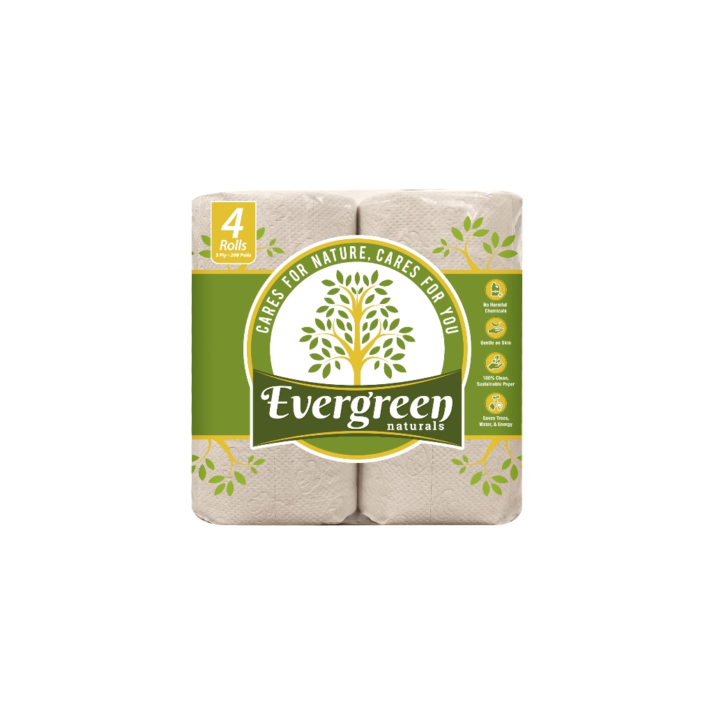 Evergreen Naturals Bathroom Tissue 3 Ply 200 Pulls x 4 Rolls | Shopee ...