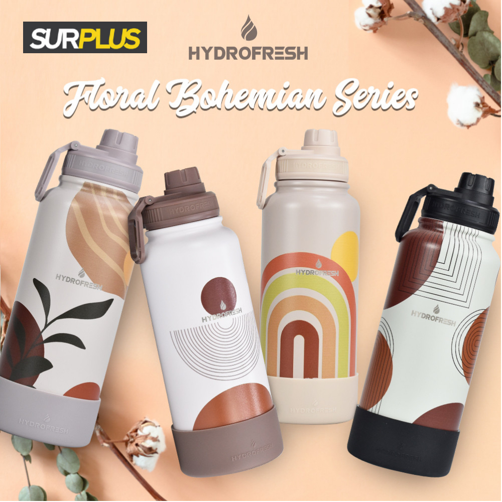 Surplus Hydrofresh Stainless Steel Floral Bohemian Tumbler with Sporty ...