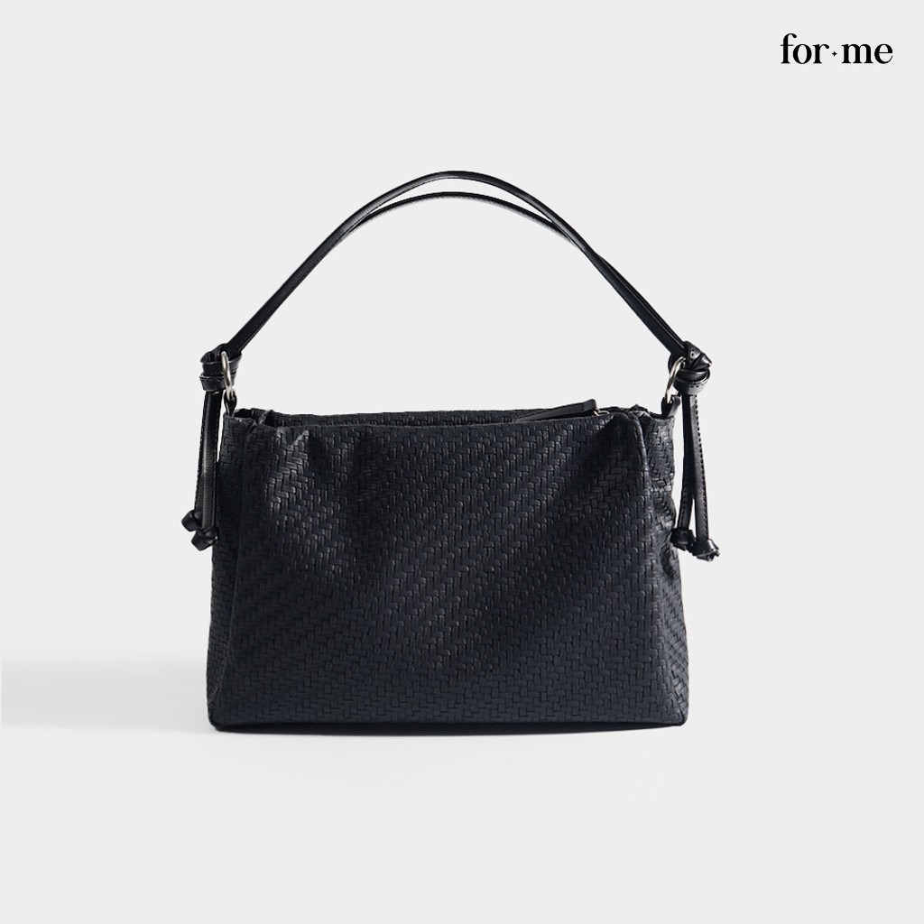 ForMe Weaved Leather Handbag For Women (Black) | Shopee Philippines