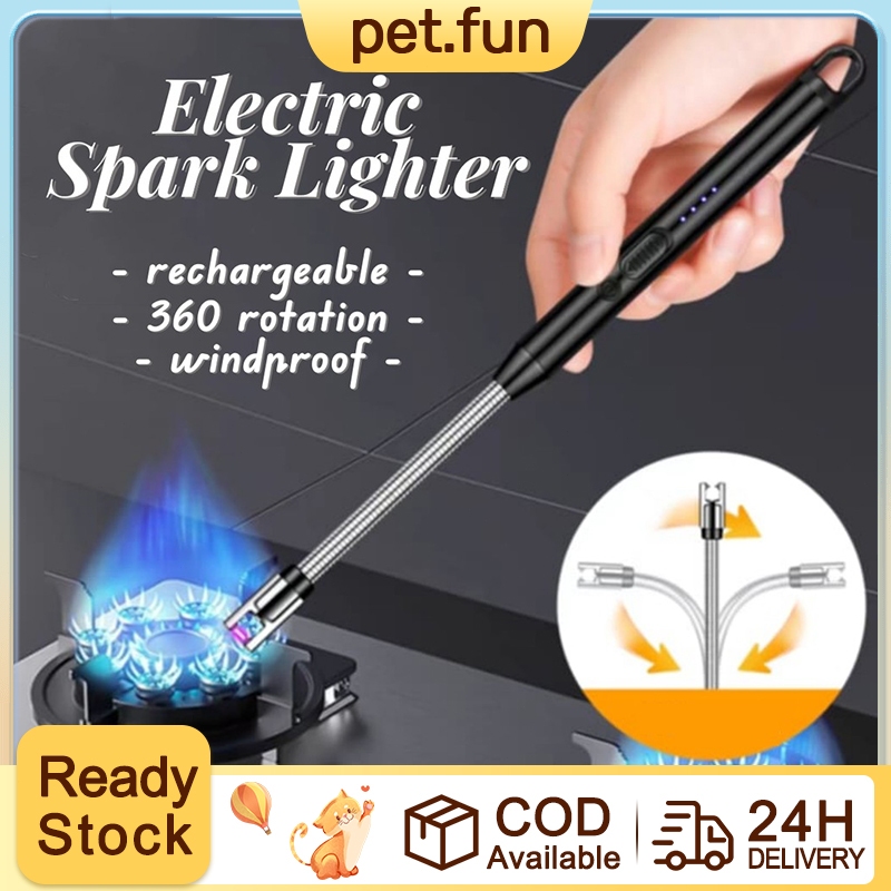 USB Electric Lighters Rechargeable Kitchen Lighter Windproof LED Plasma ...