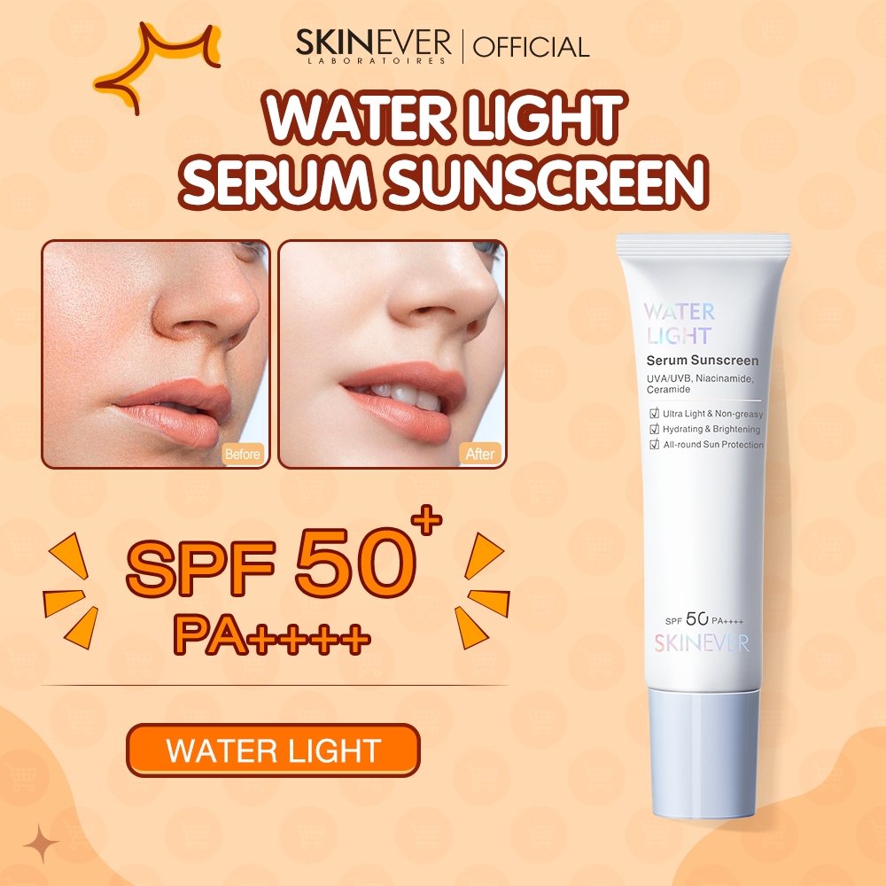 SKINEVER Sunscreen SPF50+ PA++++ UV Whitening Sunscreen Water Light Serum Sunscreen 30ML ...