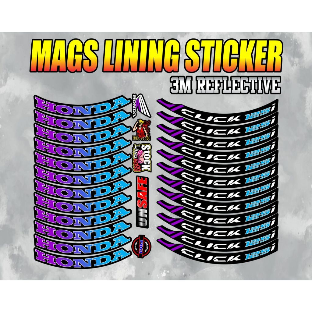 honda click Sticker mags lining 14" (3M REFLECTORIZED) HD PRINT - MORE ...