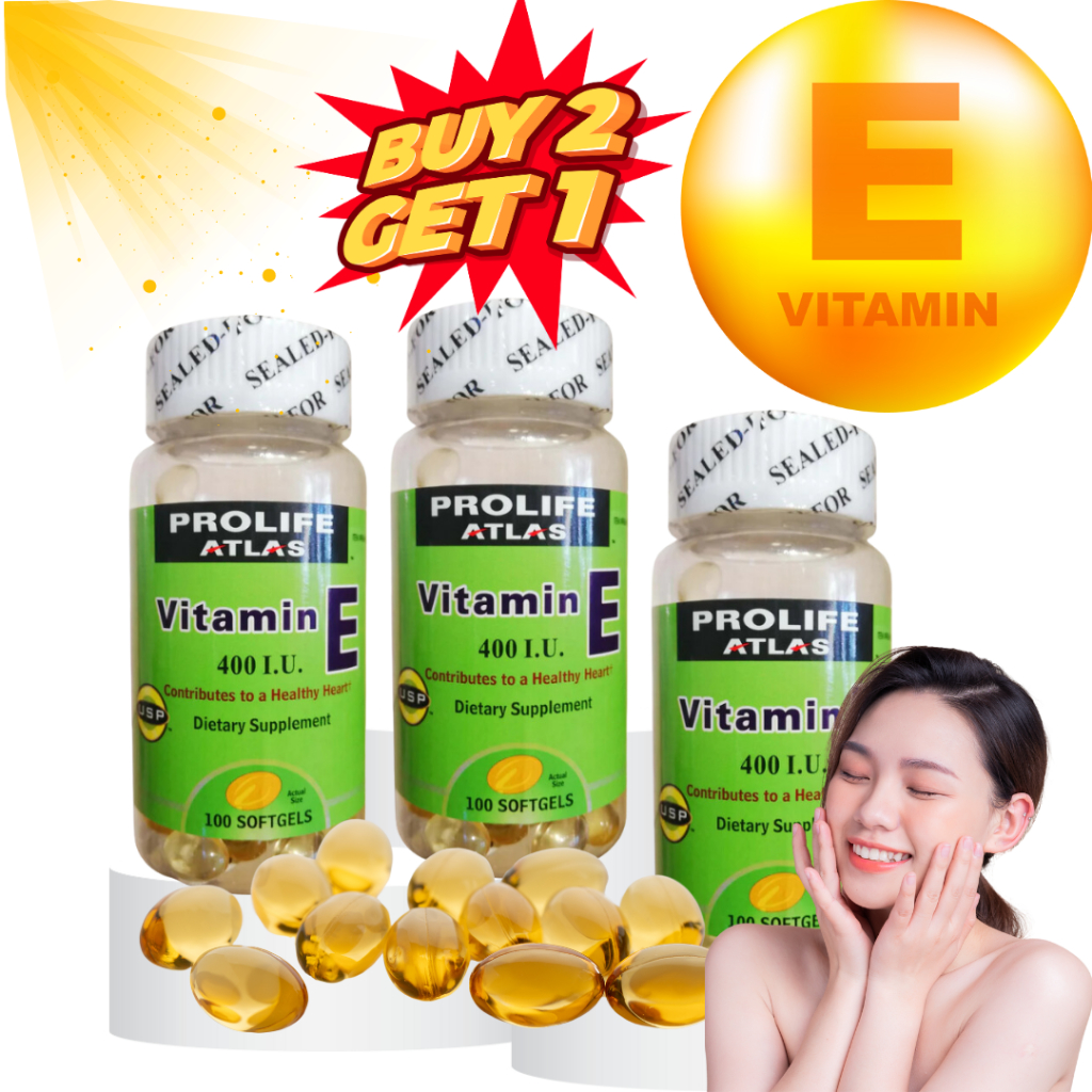 Original Prolife Vitamin E 400 IU 100 Capsules Anti Aging Skin ...