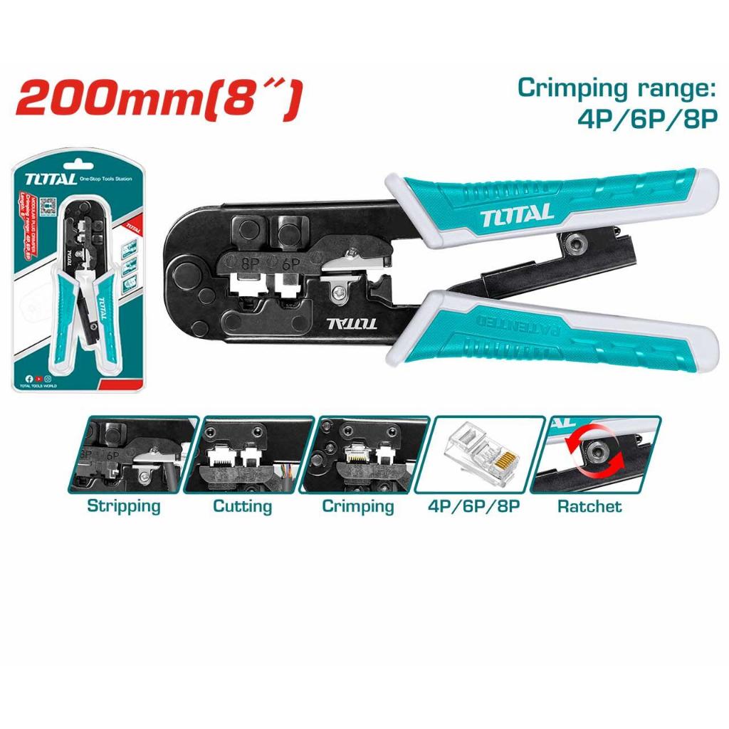 Modular Plug Crimper Crimping Range: 4P,6P,8P and Ratchet Crimping ...