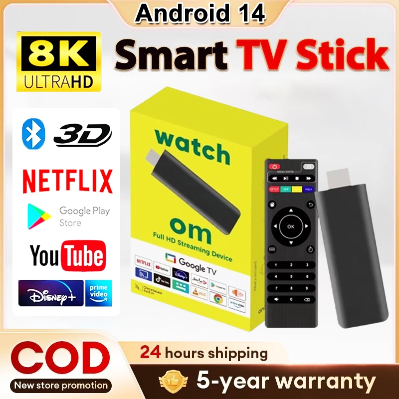 Mini TV Stick 8K Smart TV Boxes 5G WIFI Android 14 Bluetooth Built in ...